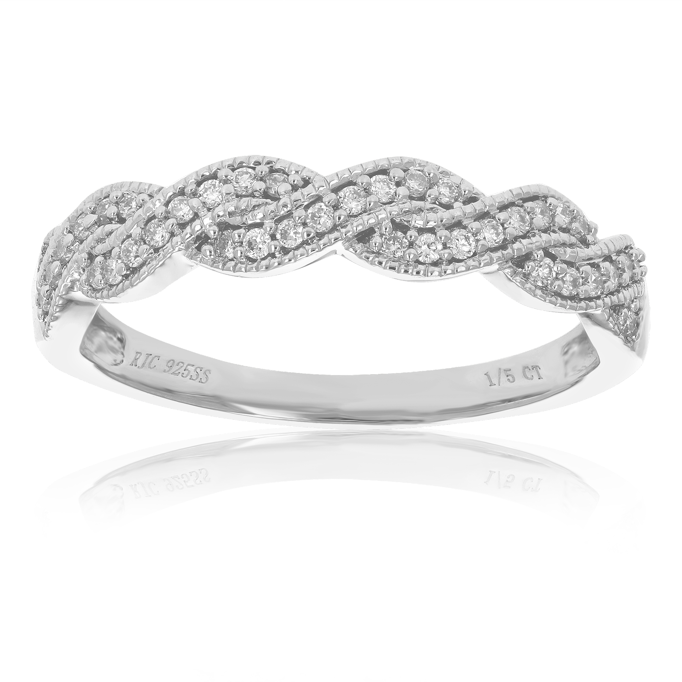 Vir Jewels 1/5 CTTW Lab Grown Diamond Wedding Band in925 Sterling ...