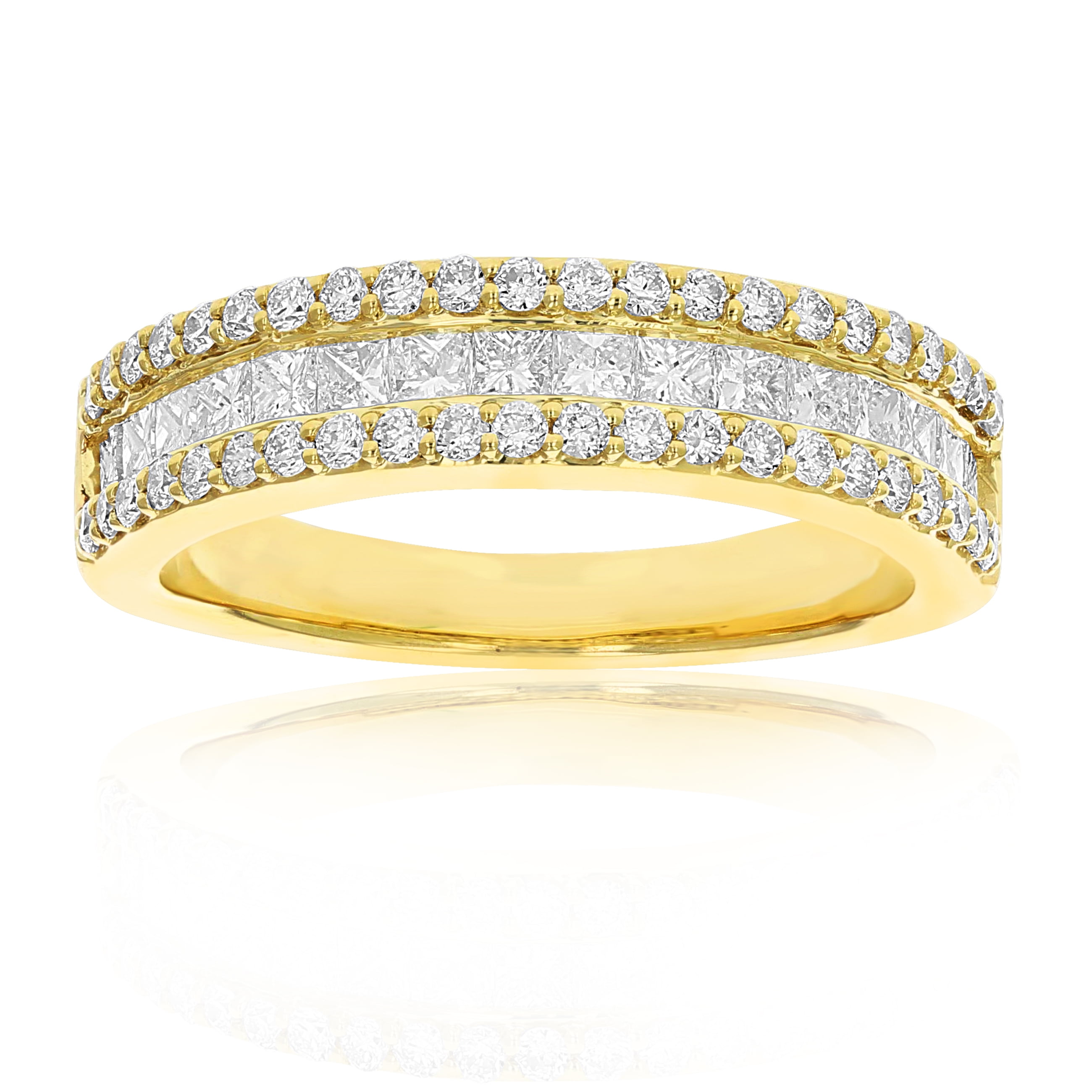 Vir Jewels 1 CTTW Diamond Wedding Band in 14K Yellow Gold Multi Row ...