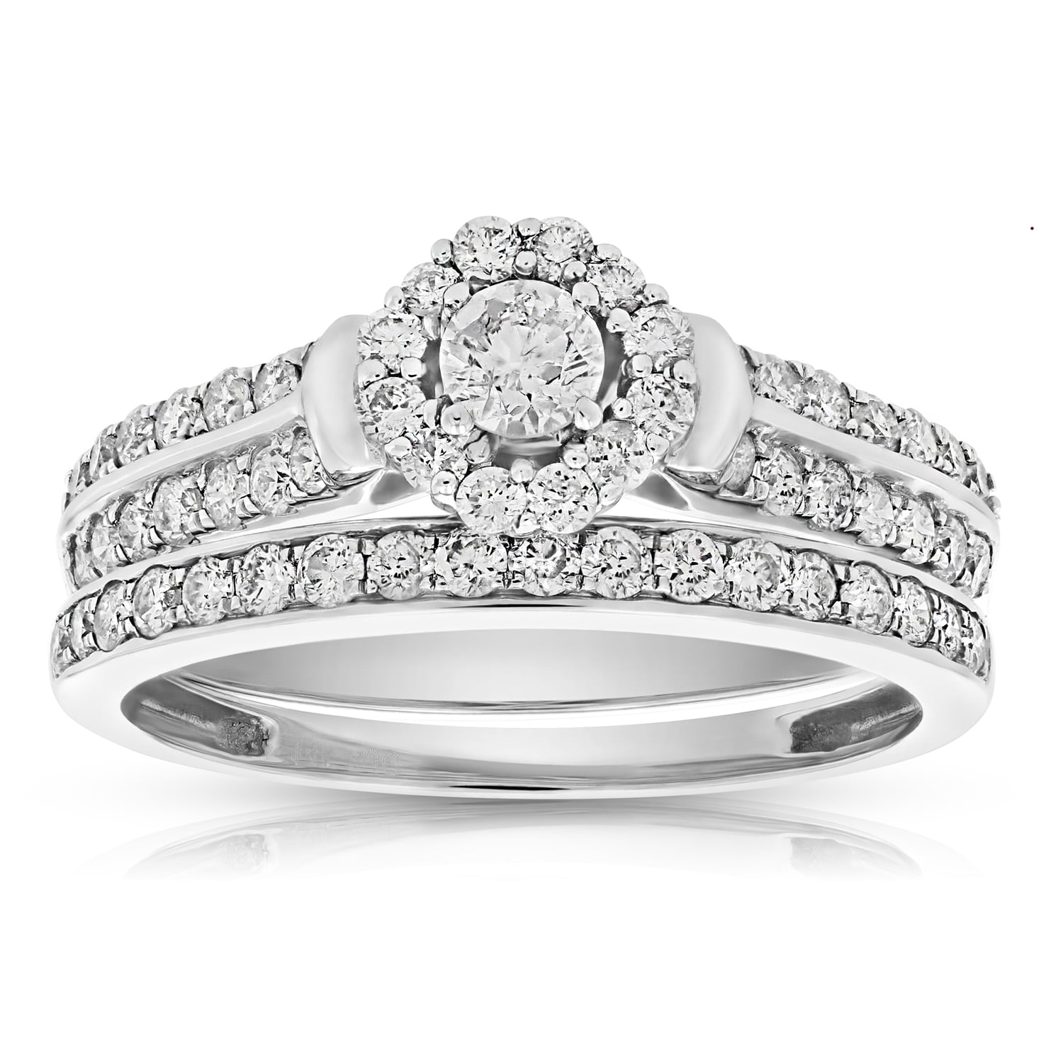 Vir Jewels 1 CTTW Diamond Wedding Ring Sets for Women 14K White Gold ...