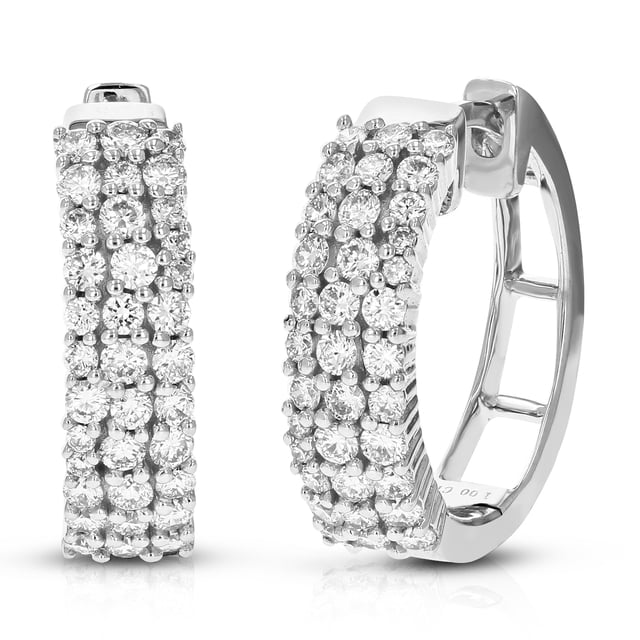 Vir Jewels 1 CTTW Lab Grown Diamond Hoops Earrings in Sterling Silver ...