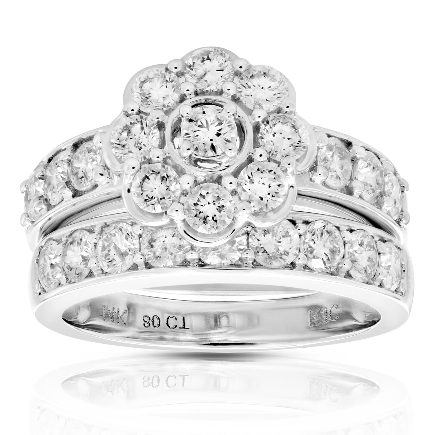 Vir Jewels 2 CTTW Diamond Wedding Ring Bridal Set for Women in 14K ...