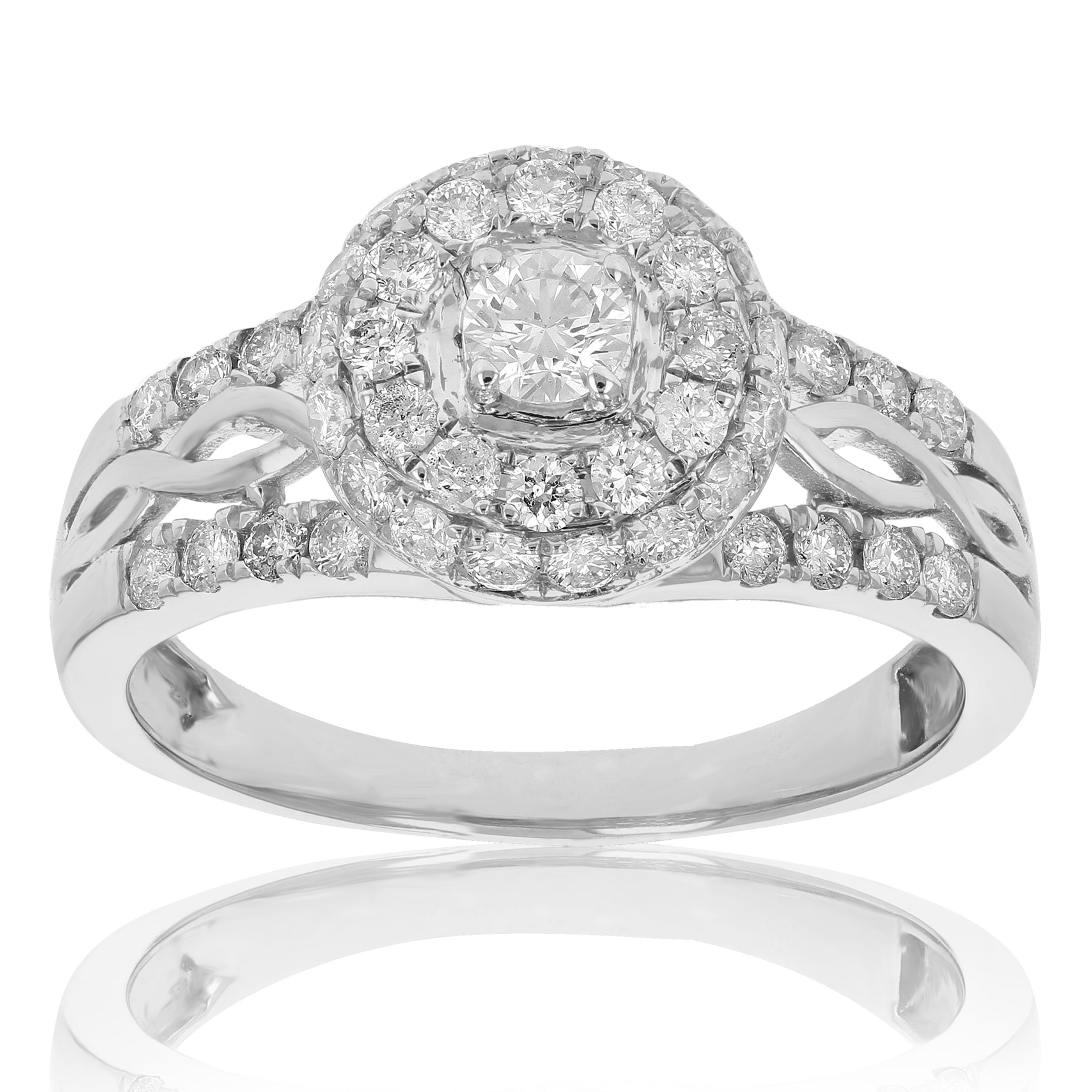 Vir Jewels 3/4 CTTW Diamond Engagement Ring 14K White Gold Cluster ...