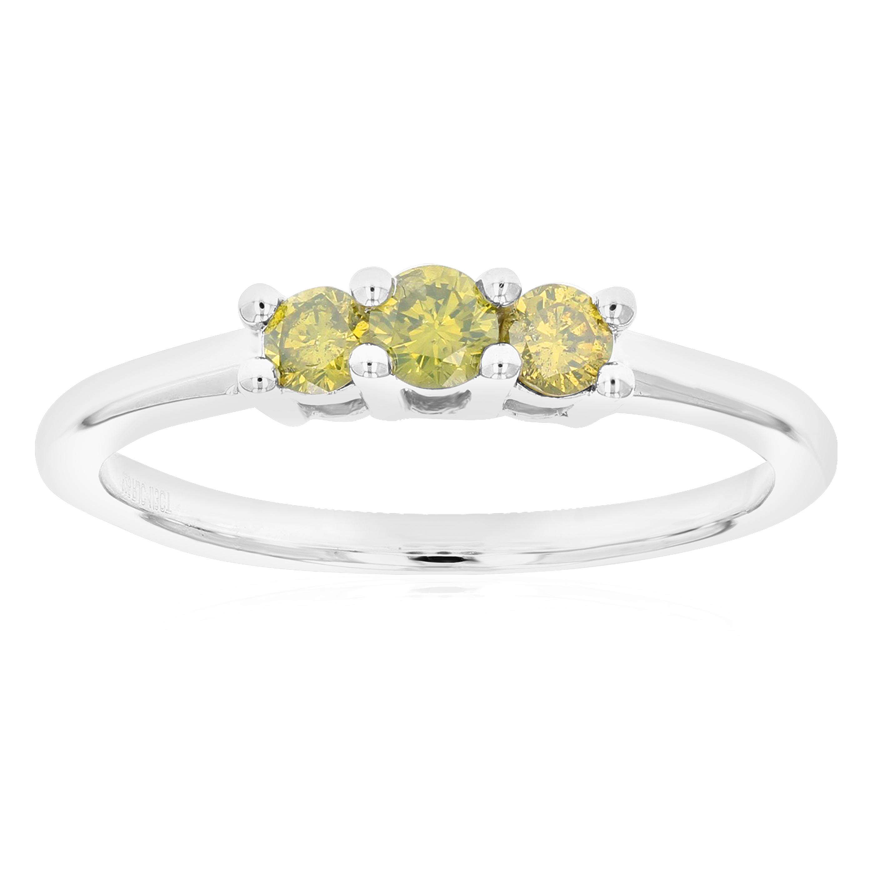 Vir Jewels 3/8 CTTW 3 Stone Yellow Diamond Engagement Ring for Women in ...