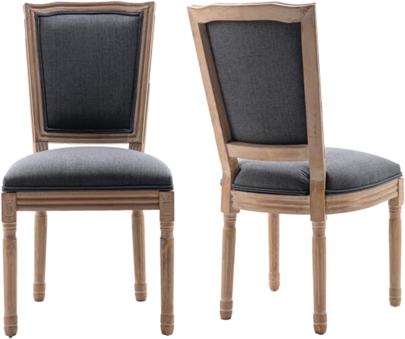 Virabit French Dining Chairs Set of 2, Rattan Farmhouse Upholstered ...