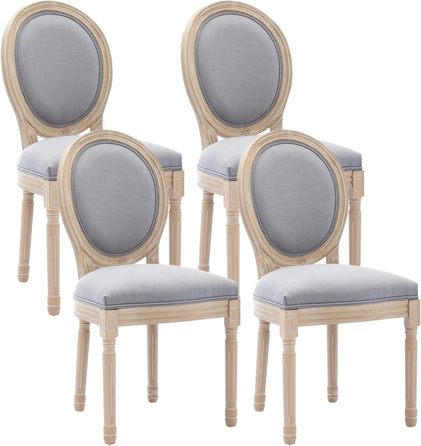 Virabit French Dining Chairs Set of 2, Rattan Farmhouse Upholstered ...