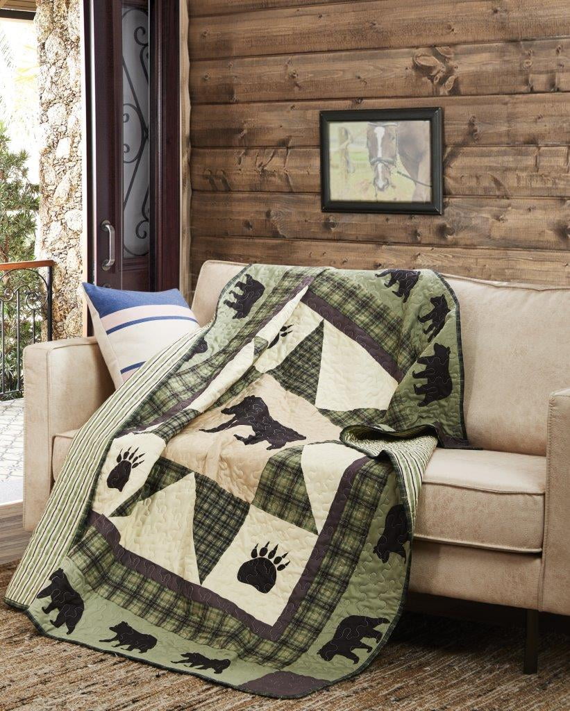 Virah Bella - Bear Star - Quilted Throw Blanket 50" x 60" - Lightweight ...