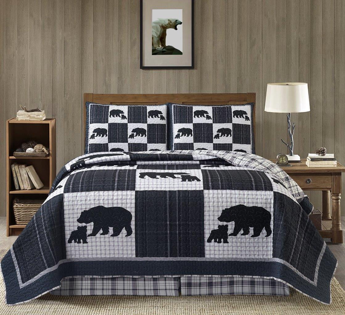 Virah Bella - East Forge - Lightweight Reversible 3-Piece Lodge Quilt ...