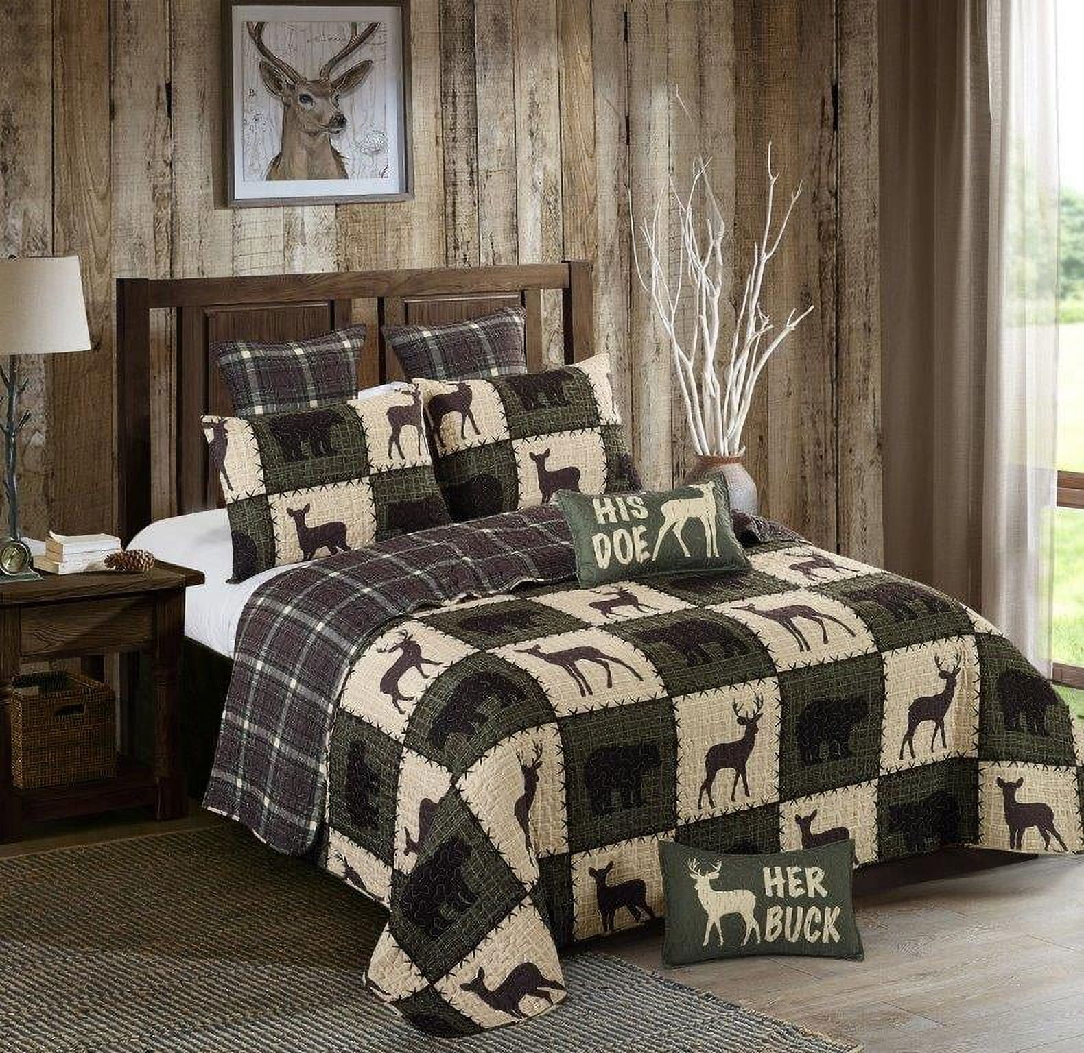 Virah Bella - Stitched Forest Verdant - Lightweight Reversible 3-Piece ...