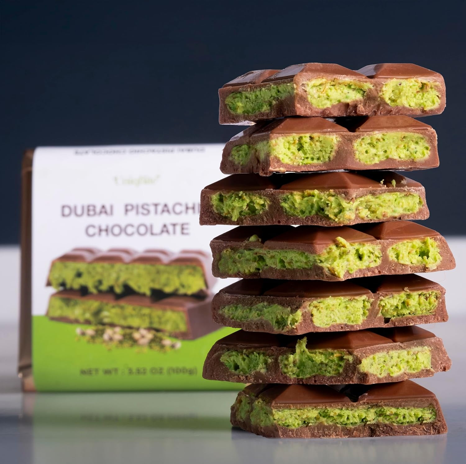 Viral Dubai Chocolate Bar with Pistachio Cream and Kataifi | Pack of 5 x 1.1 lbs | Viral Knafeh ...