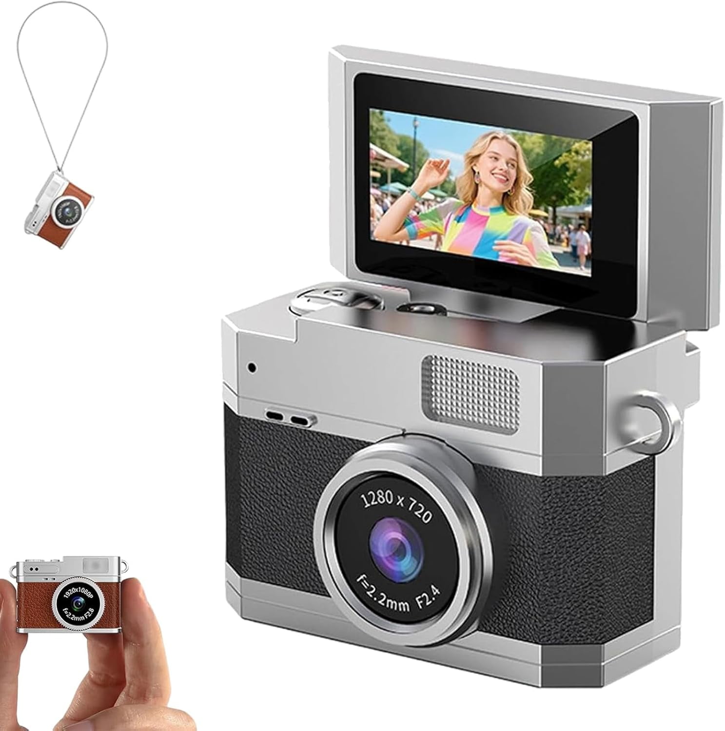 Viral Flip-Screen Vlogging Kit - HD Pocket Camera with 180° Selfie Lens ...