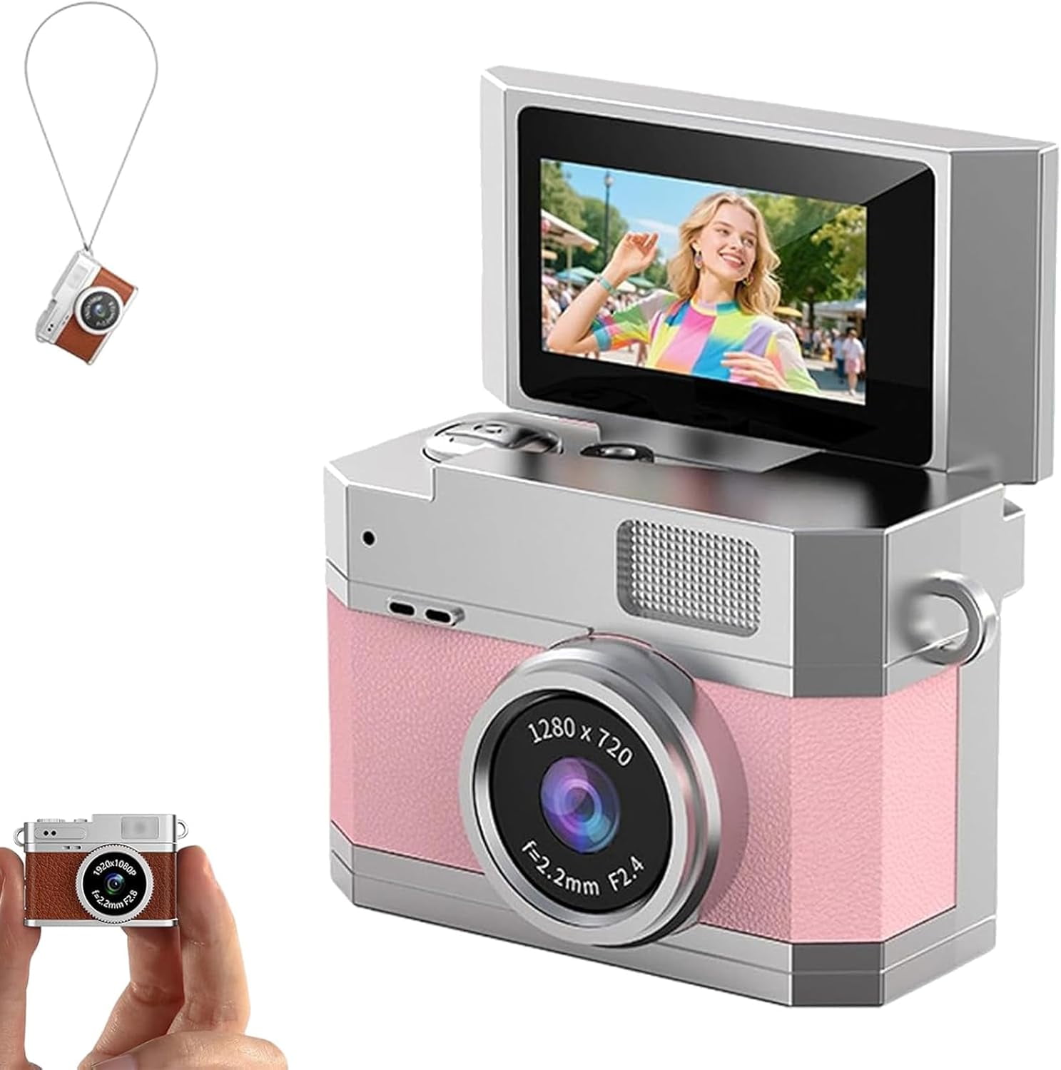 Viral Flip-Screen Vlogging Kit - HD Pocket Camera with 180° Selfie Lens ...