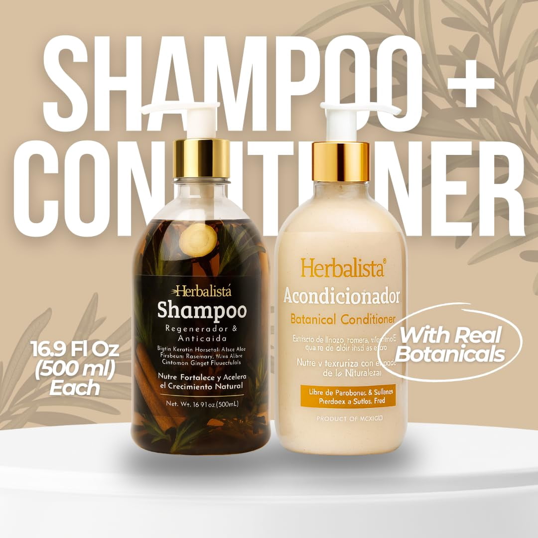 Viral Herbal Hair Care Bundle – Shampoo & Conditioner Set 500ml (16.9 ...