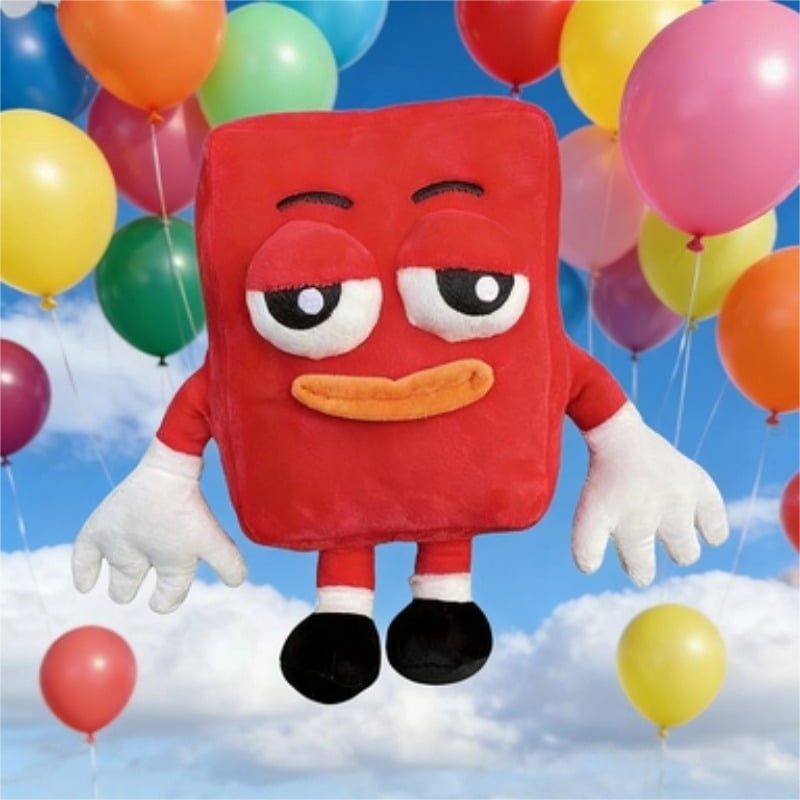Viral TikTok Red Brick Plush Toy - Ugly Cute Stuffed Character with ...