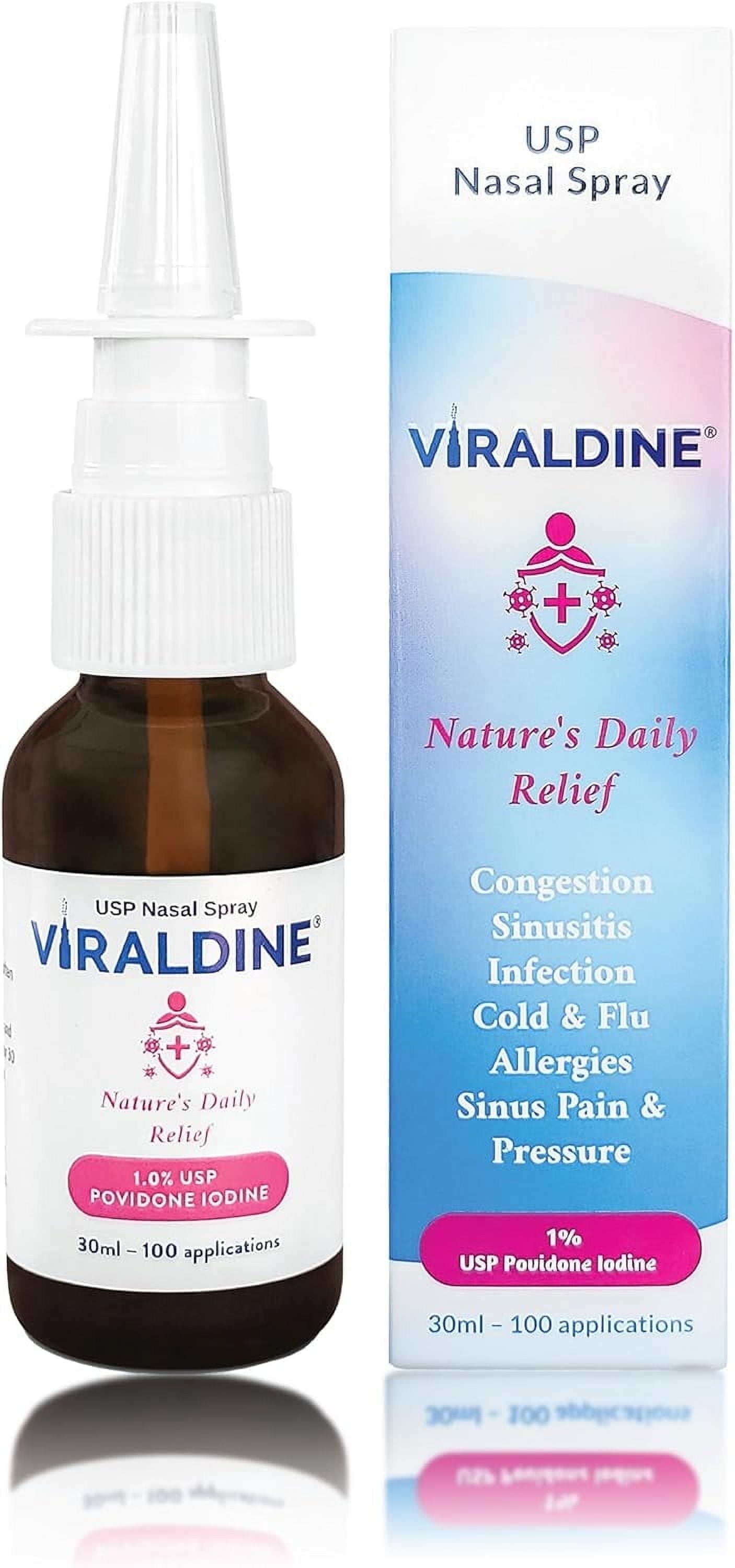 Viraldine 1% Povidone-Iodine Nasal Spray for Daily Congestion Relief ...