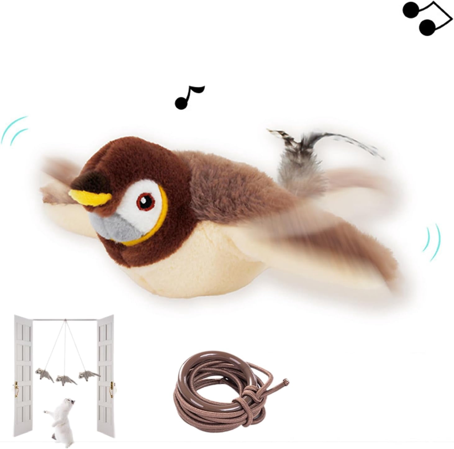 Viralhuntz Cat Toy Bird, Flappy Perry Bird Cat Toy, Interactive Cat Toy with Wing Movement ...
