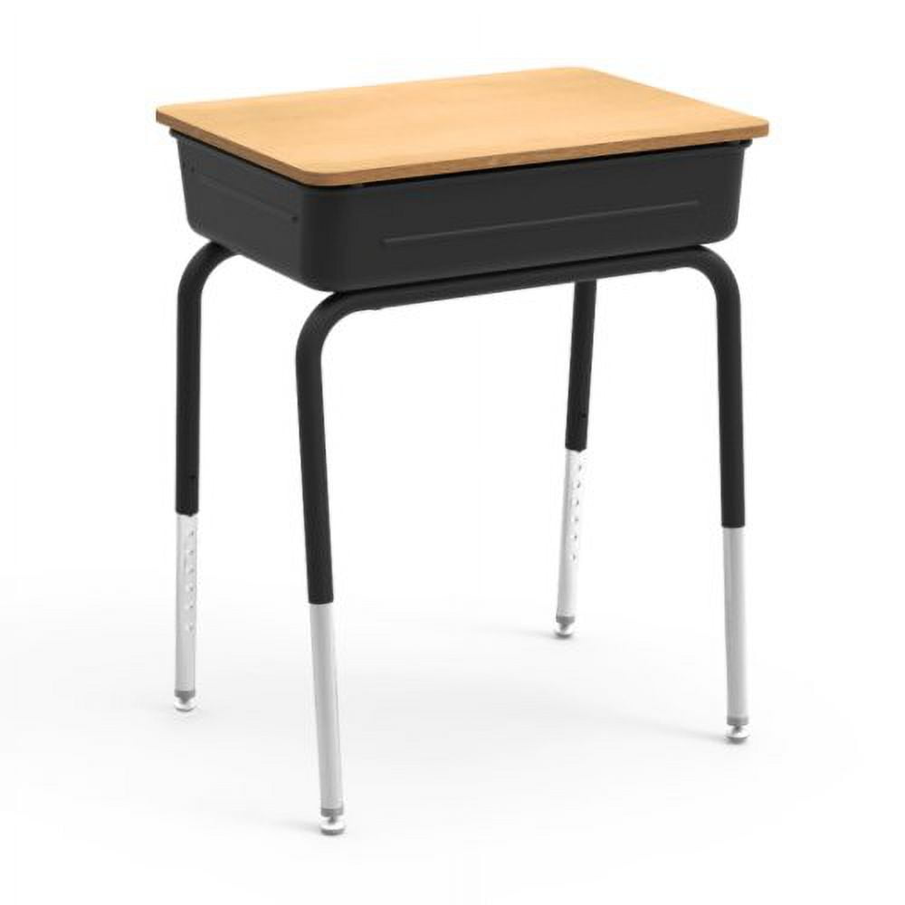 Virco 751 Series Manufactured Wood Adjustable Height Open Front Desk ...