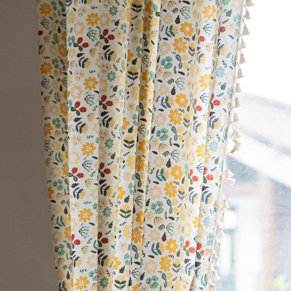 Vireellx Beige Curtains Crochet Lace Patchwork Drapes Curtains 84 Inch ...
