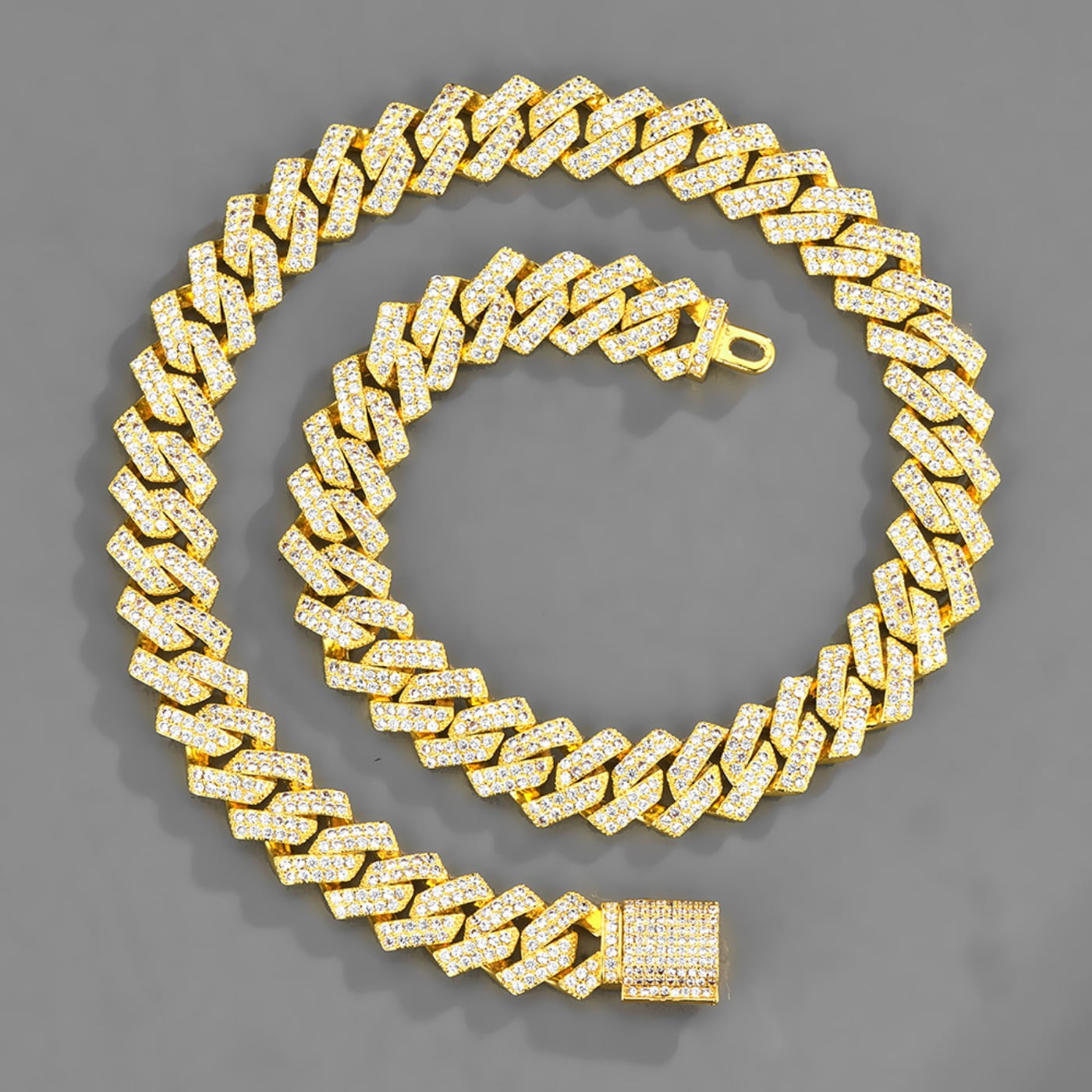 Vireellx Mens Cuban Link Chain Silver/Gold Plated 16''18''20''22''24 ...