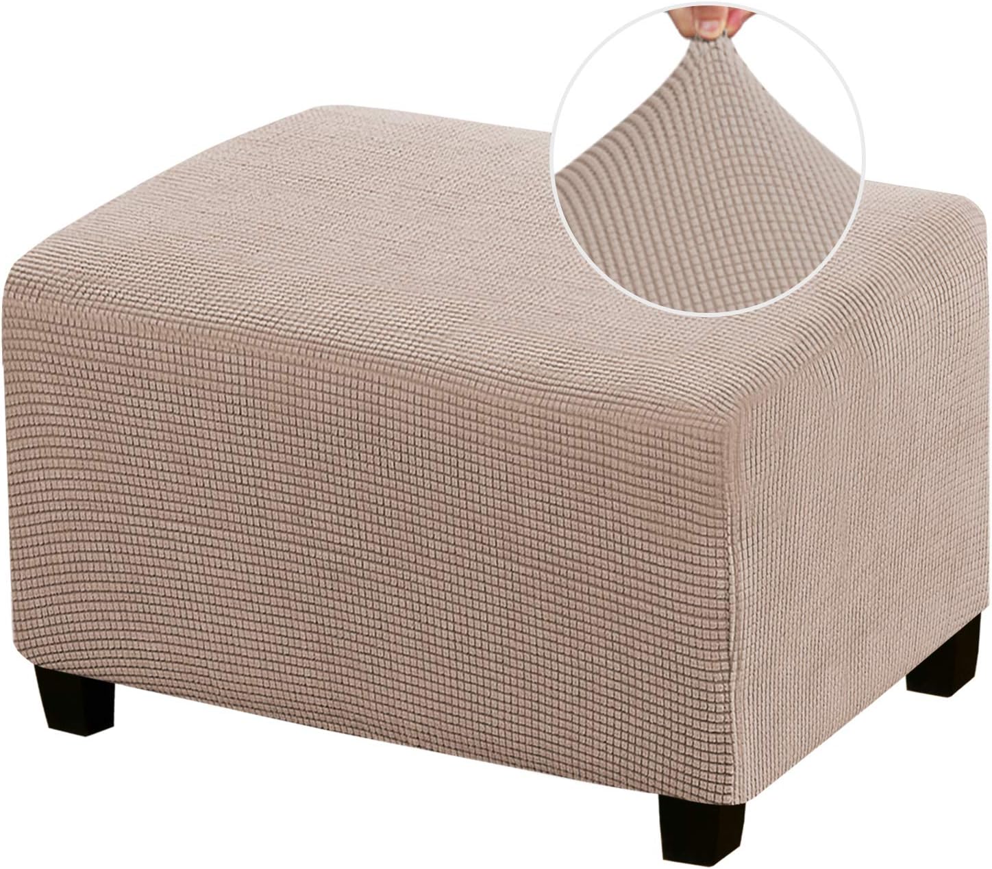 Vireellx Stretch Ottoman Cover Ottoman Slipcovers for Living Room Foot ...