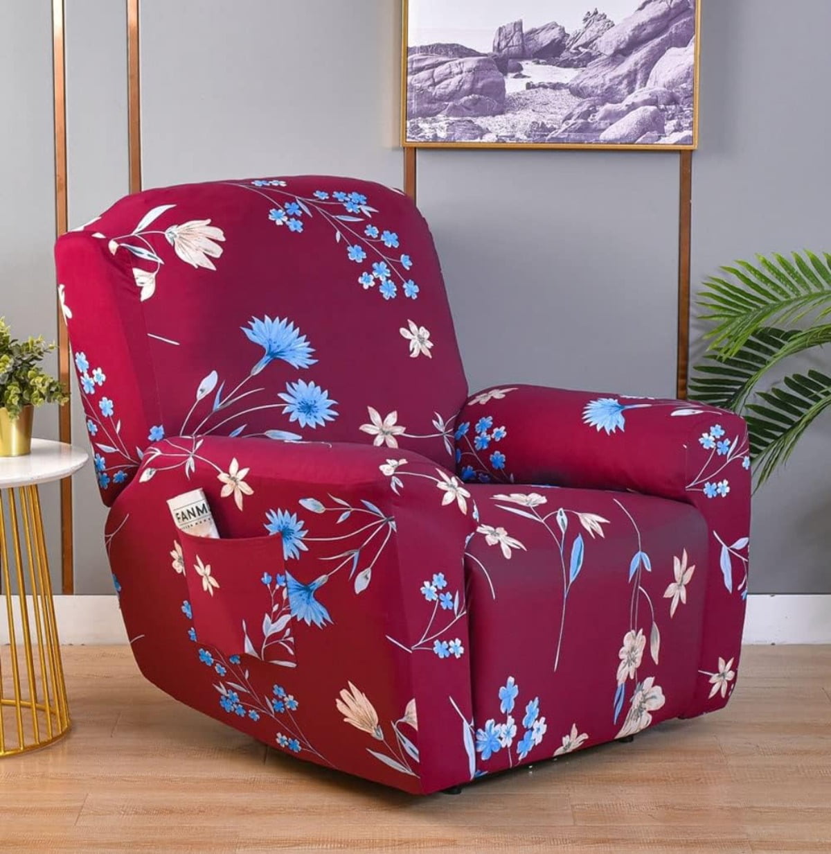 Vireellx Waterproof Recliner Chair Covers PU Leather, 4 Pieces Recliner ...
