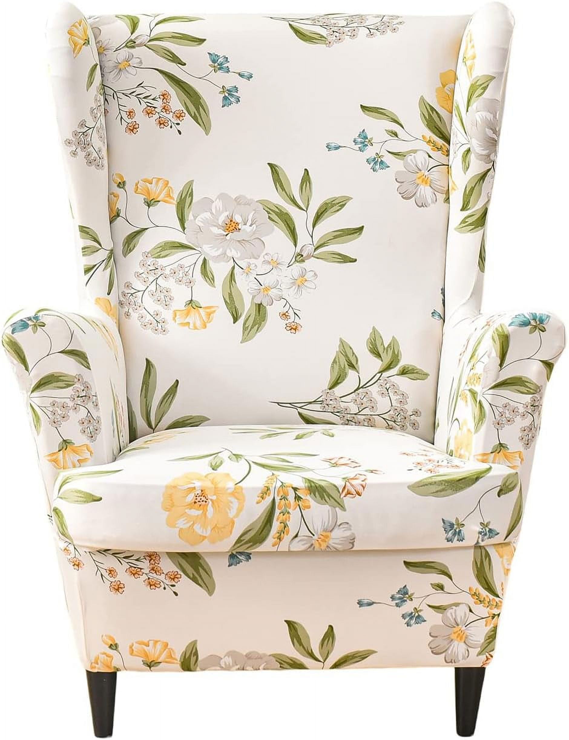 Vireellx Wingback Chair Slipcovers, 2-Piece Stretch Spandex Wing Chair ...