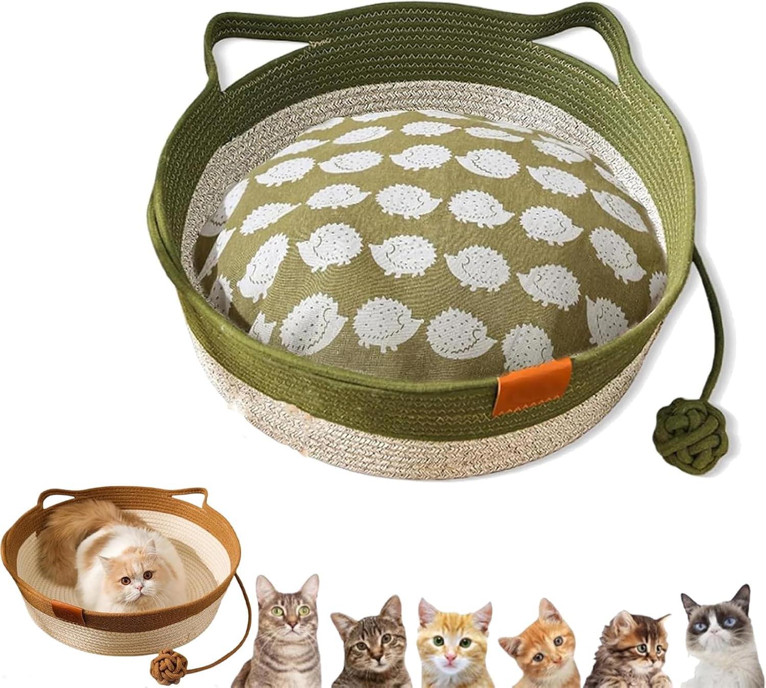 VirelaPets Woven Rope Cat Basket, Virelapets Hand Woven Rope Cat Bed ...