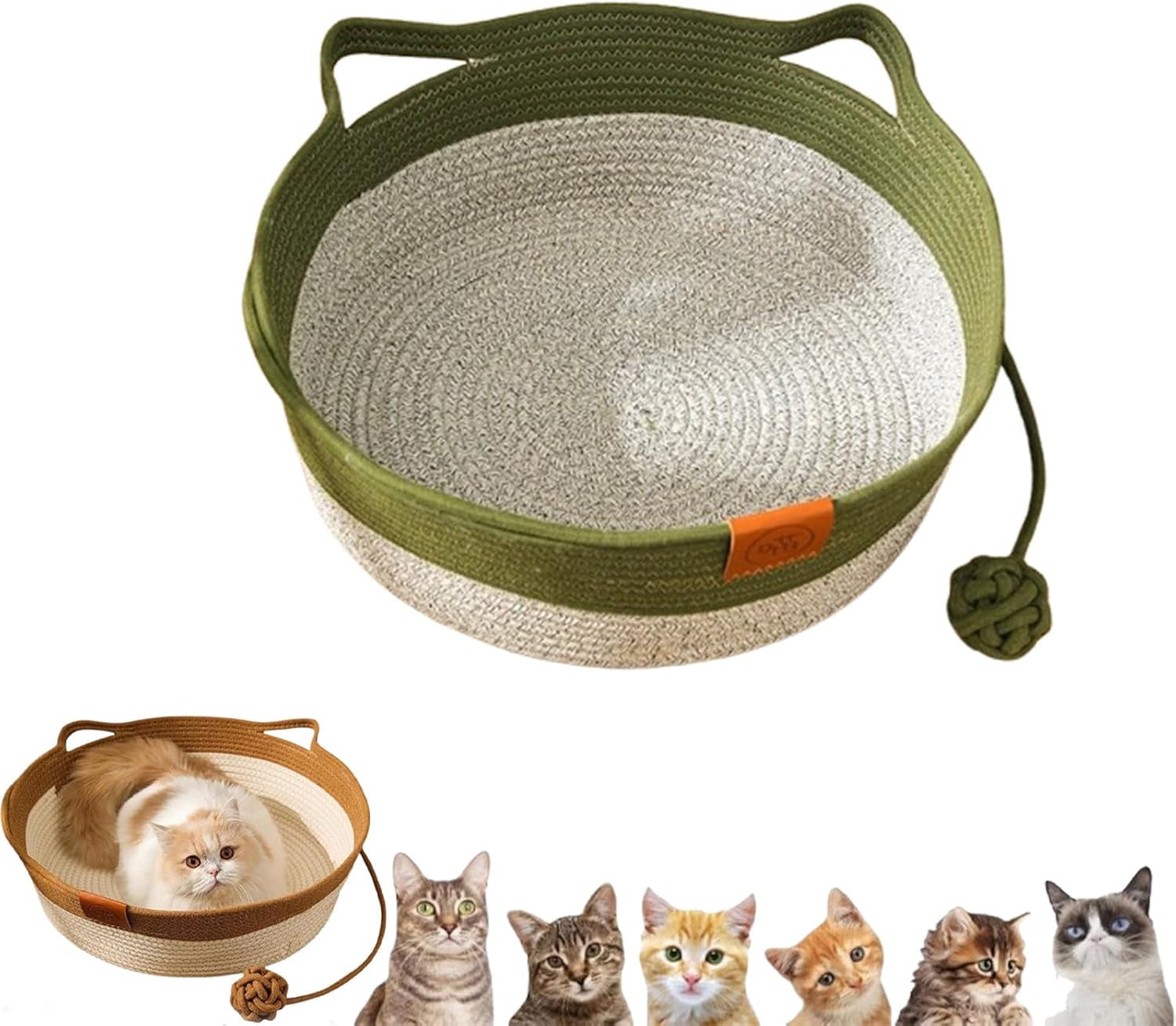 VirelaPets Woven Rope Cat Basket, Virelapets Hand Woven Rope Cat Bed ...
