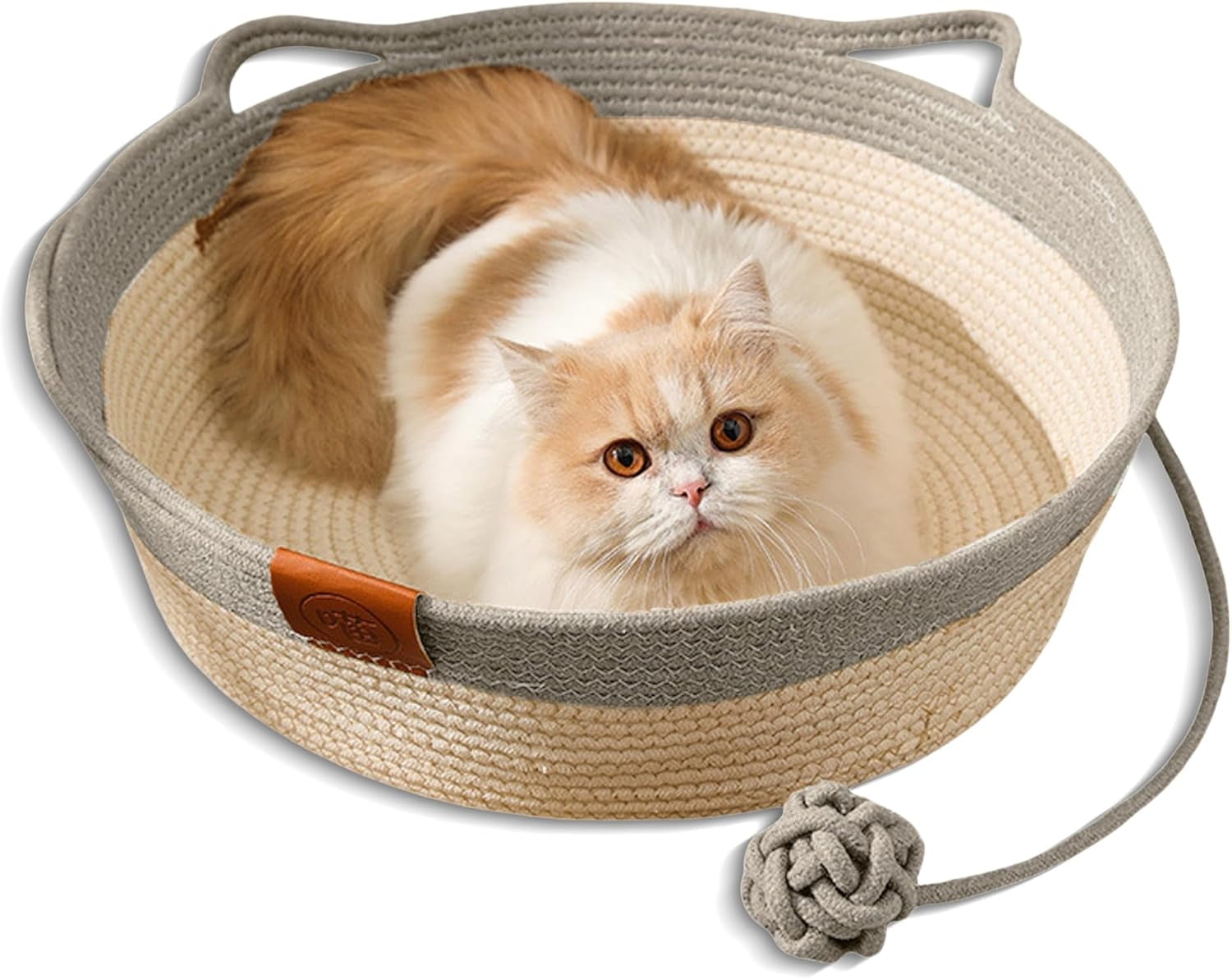 Virelapets Woven Rope Cat Basket, Cat Toy Basket, Cats Scratching Pads ...