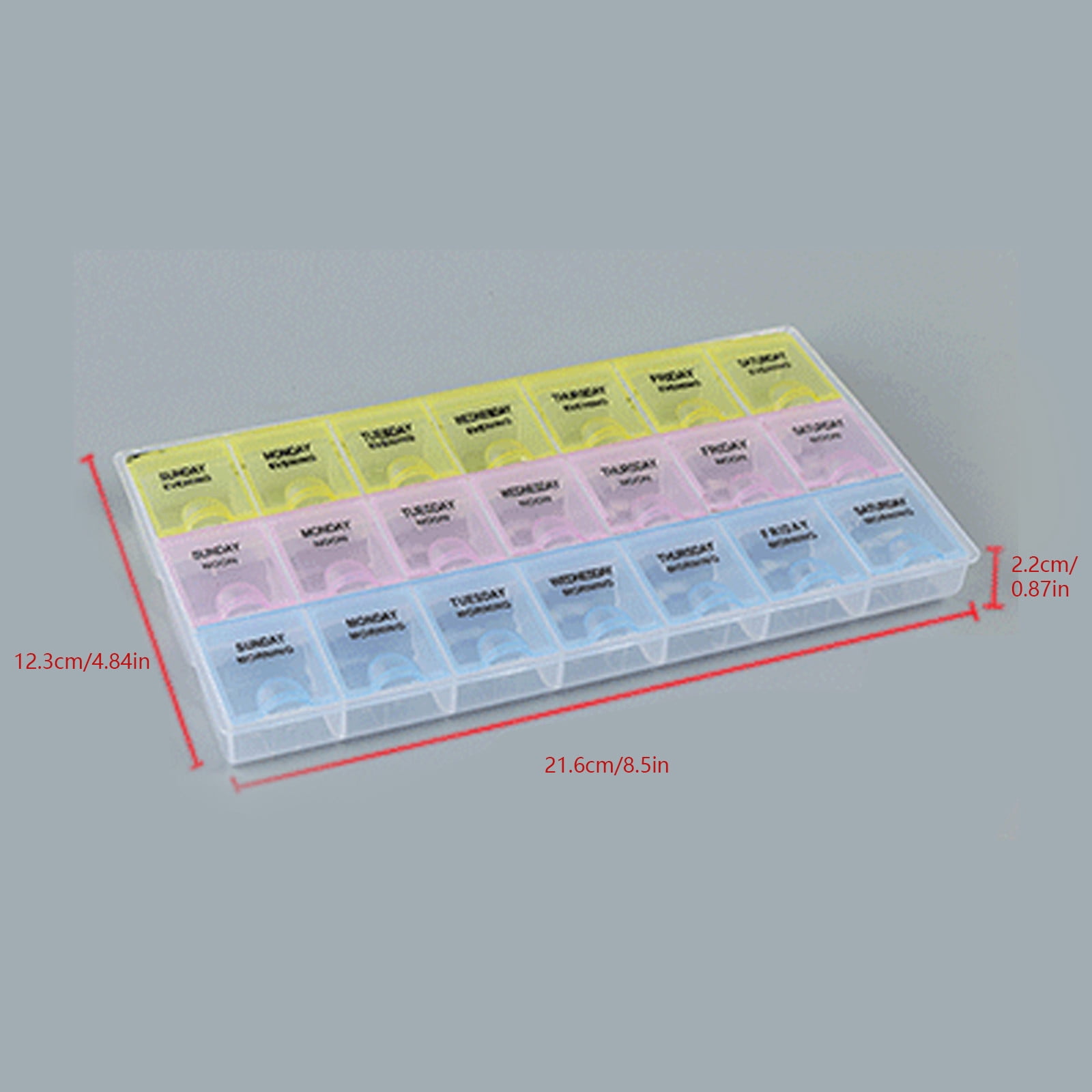 Virelaxpo 7-Day Weekly Pill Organizer with 21 Compartments for AM PM ...