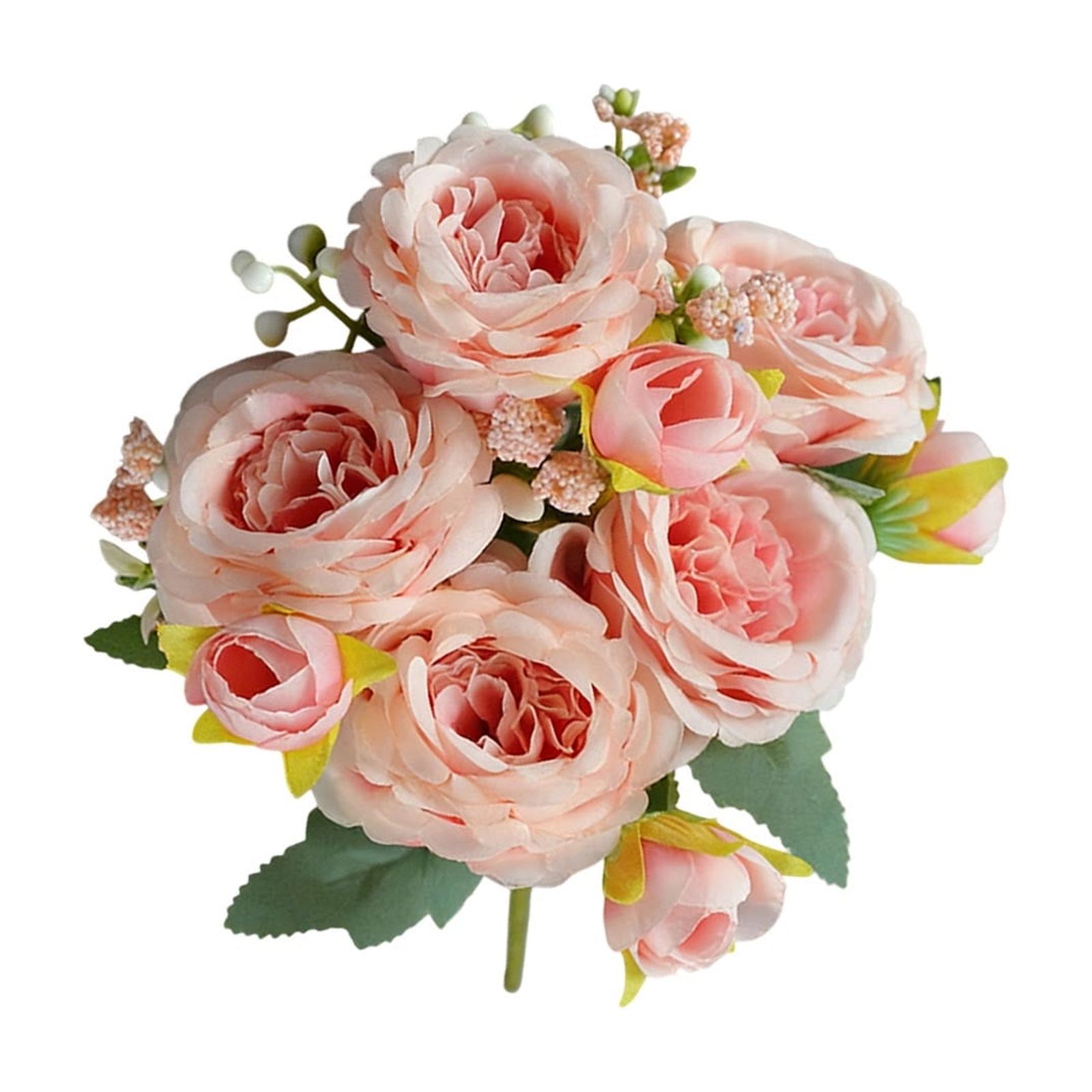 Virelaxpo Artificial Silk Rose Bouquet, Realistic 5 Stems Simulated ...