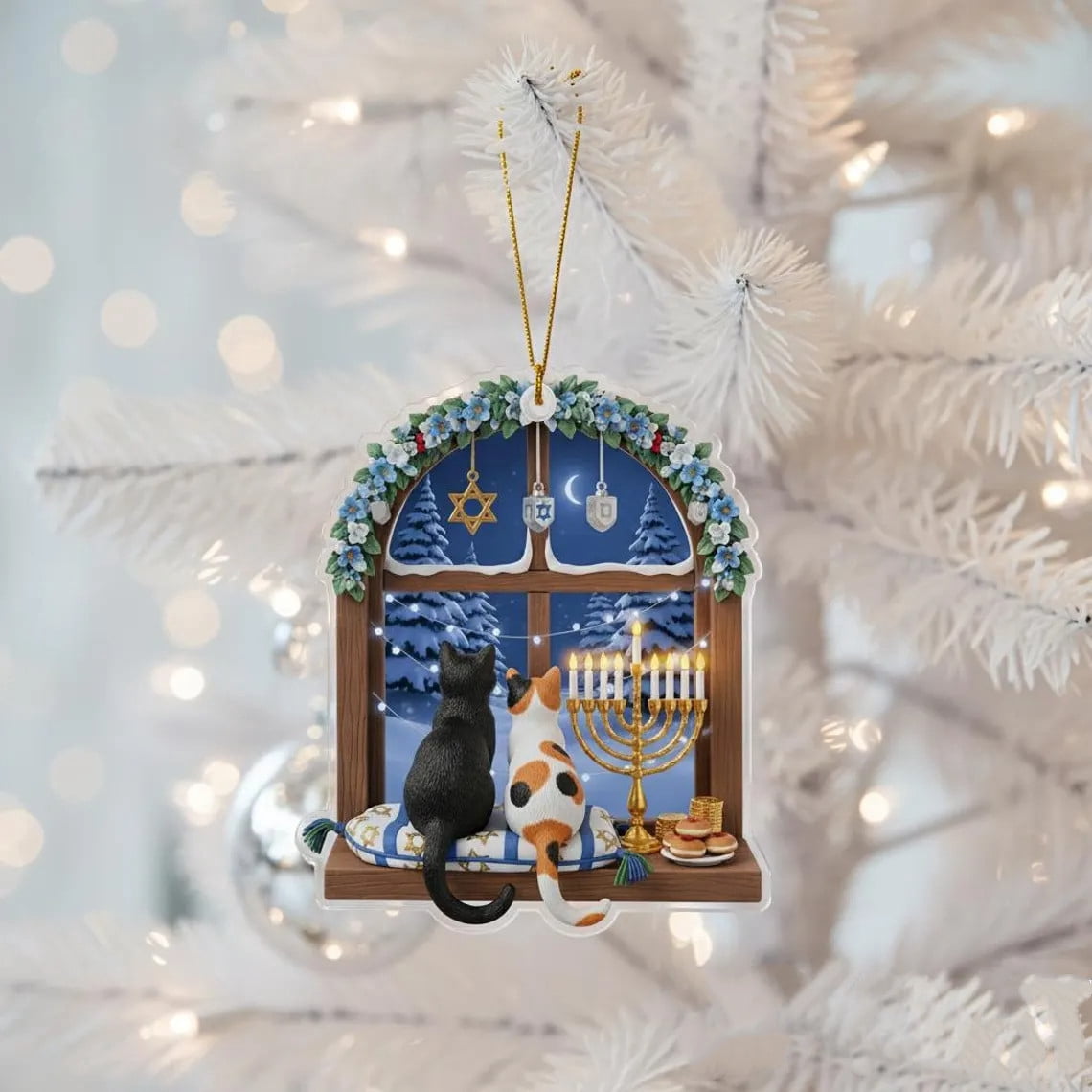 Virelaxpo Hanukkah Window Suncatchers Decorative Pendant - Traditional ...