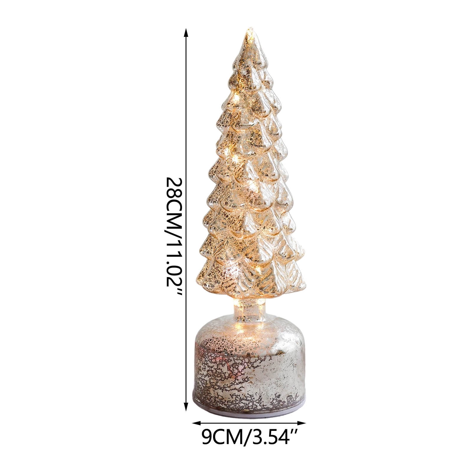 Virelaxpo Rotating Light-Up Glass Christmas Tree Ornament with 360 ...