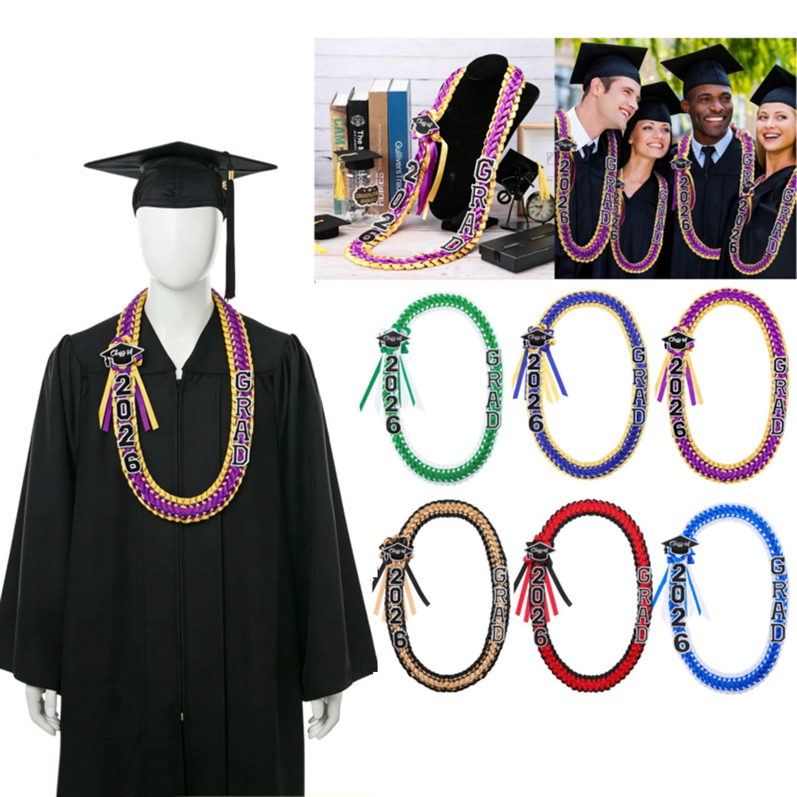 Virenlux 2026 Graduation Leis Class of 2026 Grad Ribbon Lei Handmade ...