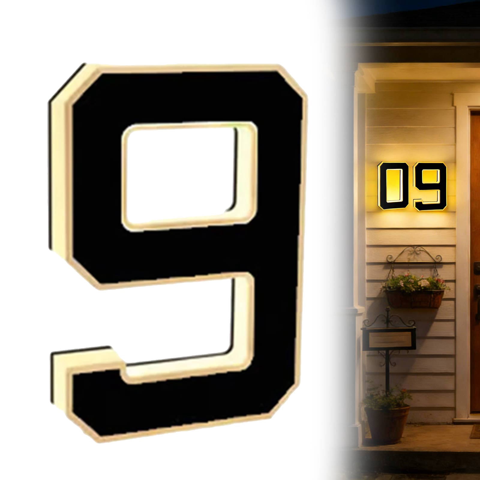 Virenlux 9 Inch Solar Lighted House Numbers Letters for Outside Solar ...