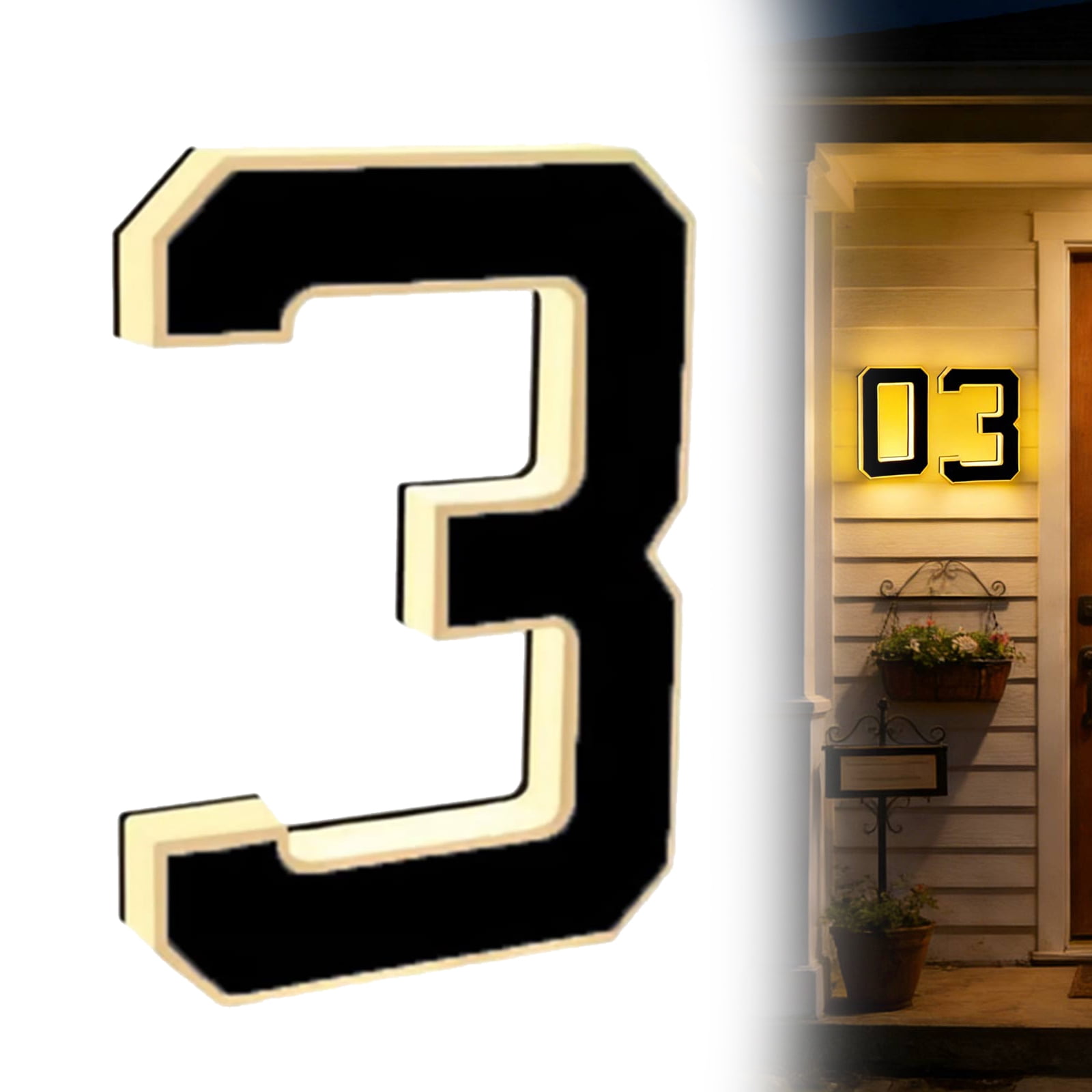 Virenlux 9 Inch Solar Lighted House Numbers Letters for Outside Solar ...