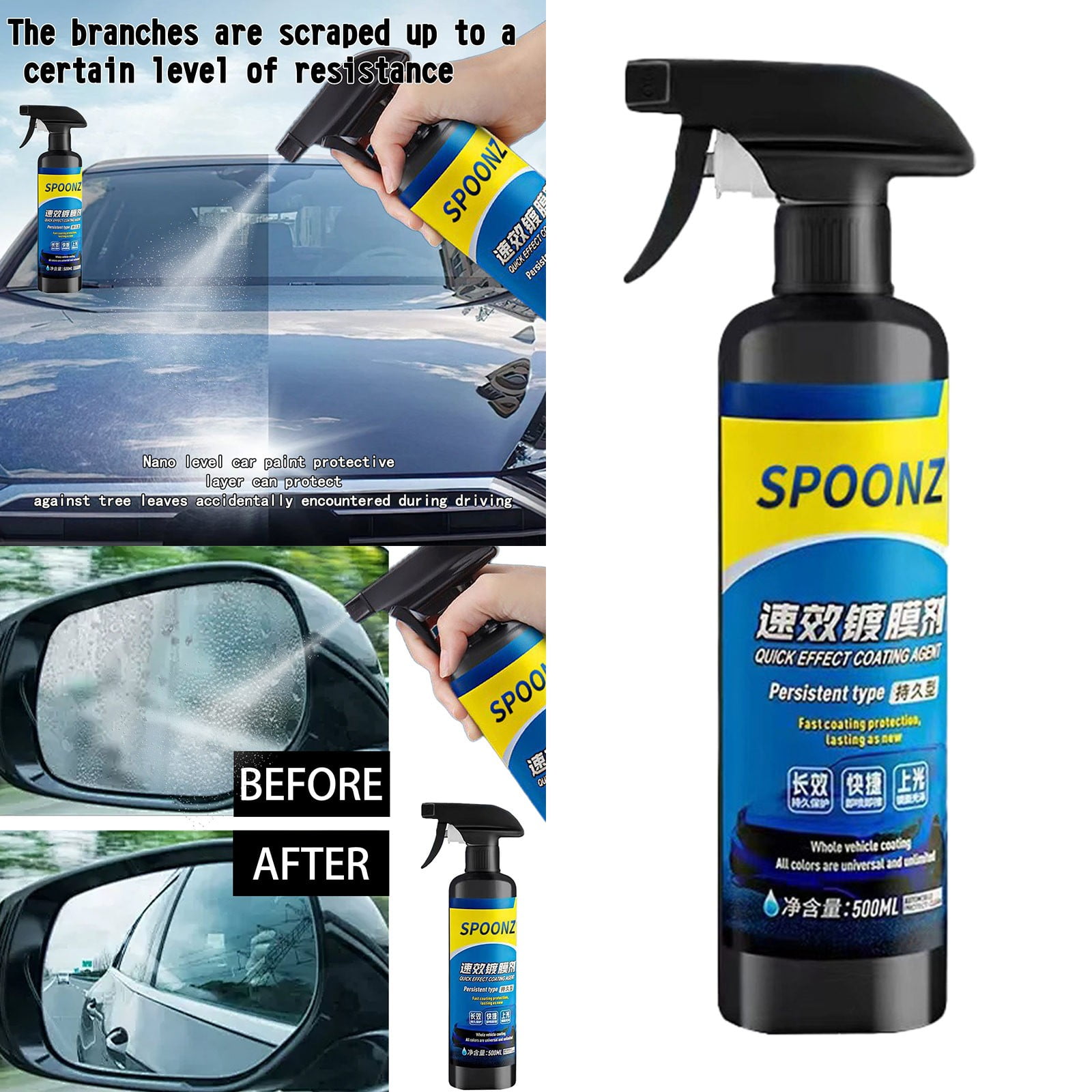 Virenlux Quick Effect Car Coating Agent 500ml Waterless Car Wash ...