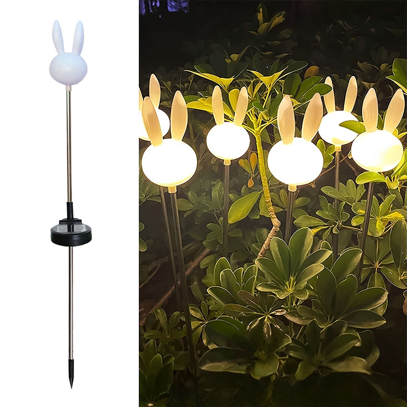 Virenlux Solar Easter Bunny Stake Lights Decorations Outdoor Waterproof ...