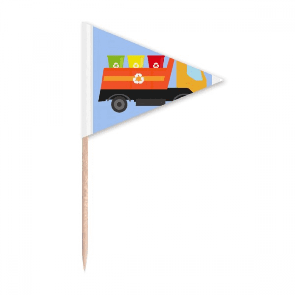 Virescence Afforest Garbage Truck Toothpick Triangle Cupcake Toppers ...