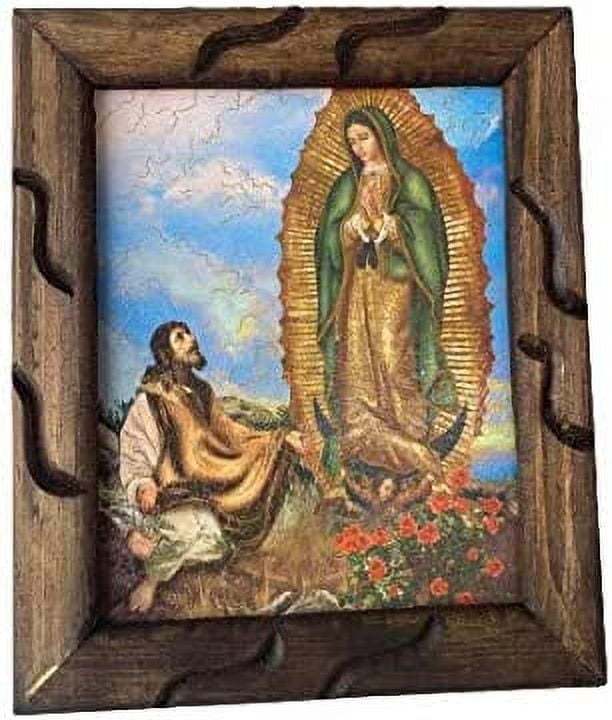 Virgen De Guadalupe Con Juan Diego Imagen 9"X11" Cuadro Rustico, Our ...