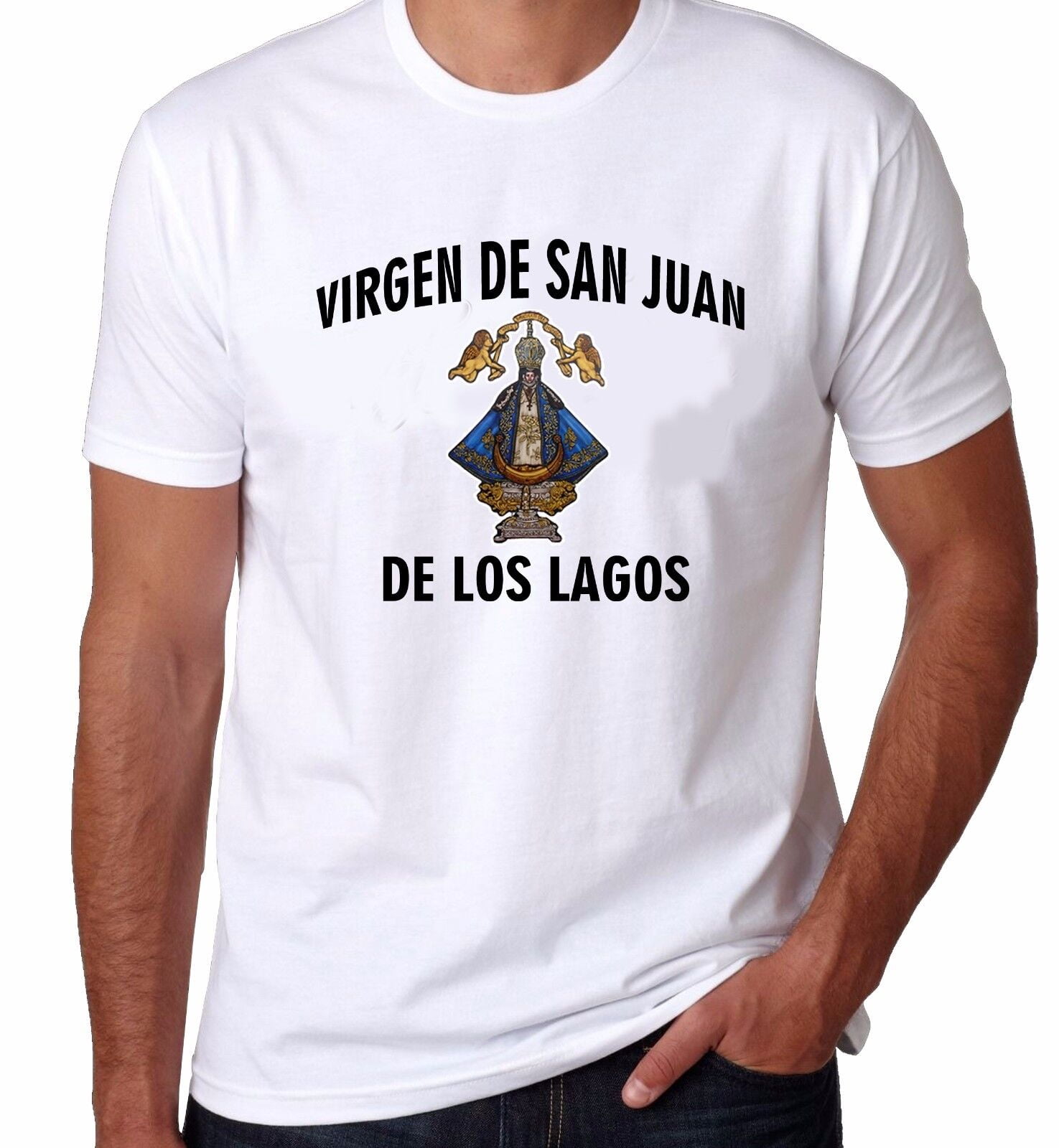 Virgen De San Juan De Los Lagos T-Shirt for Men's 100% Cotton Color ...