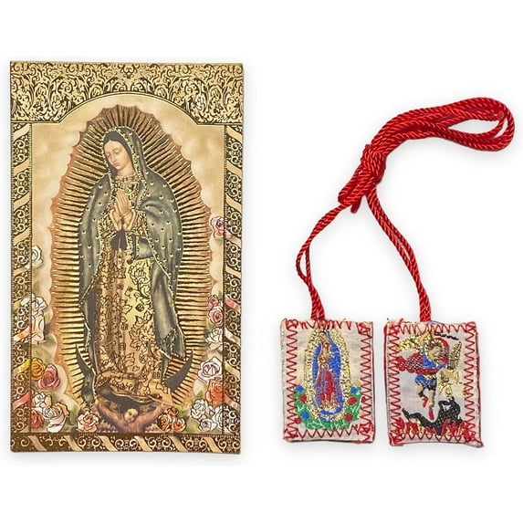 Virgen de Guadalupe Tarjeta de Oracion con Escapulario Our Lady of ...