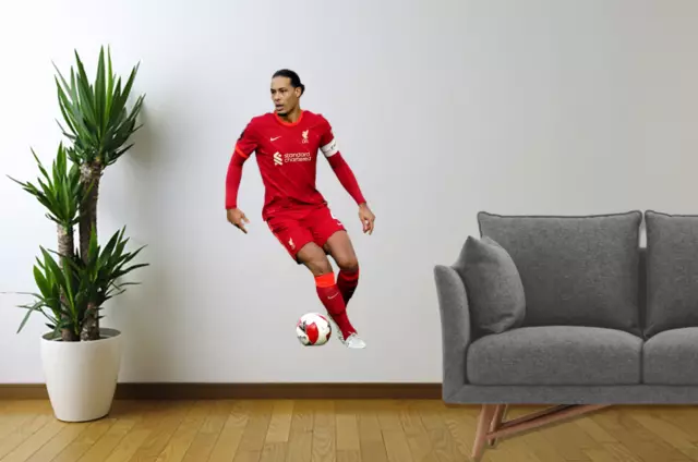 Virgil Van Dijk Wall Sticker, Vinyl Decal, Soccer Decor Reusable Phone ...