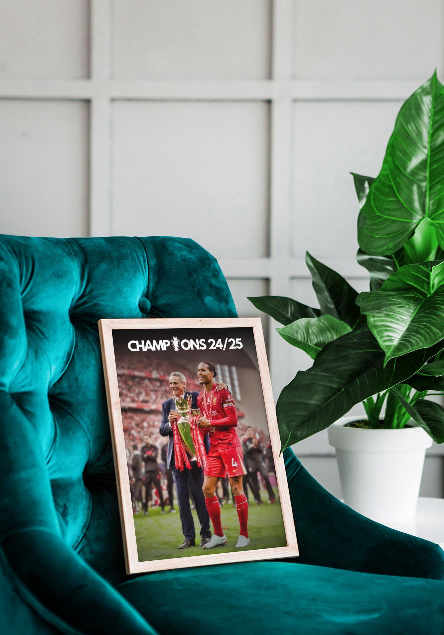 Virgil van Dijk & Alan Hansen Art Poster, LFC Premier League Champions ...