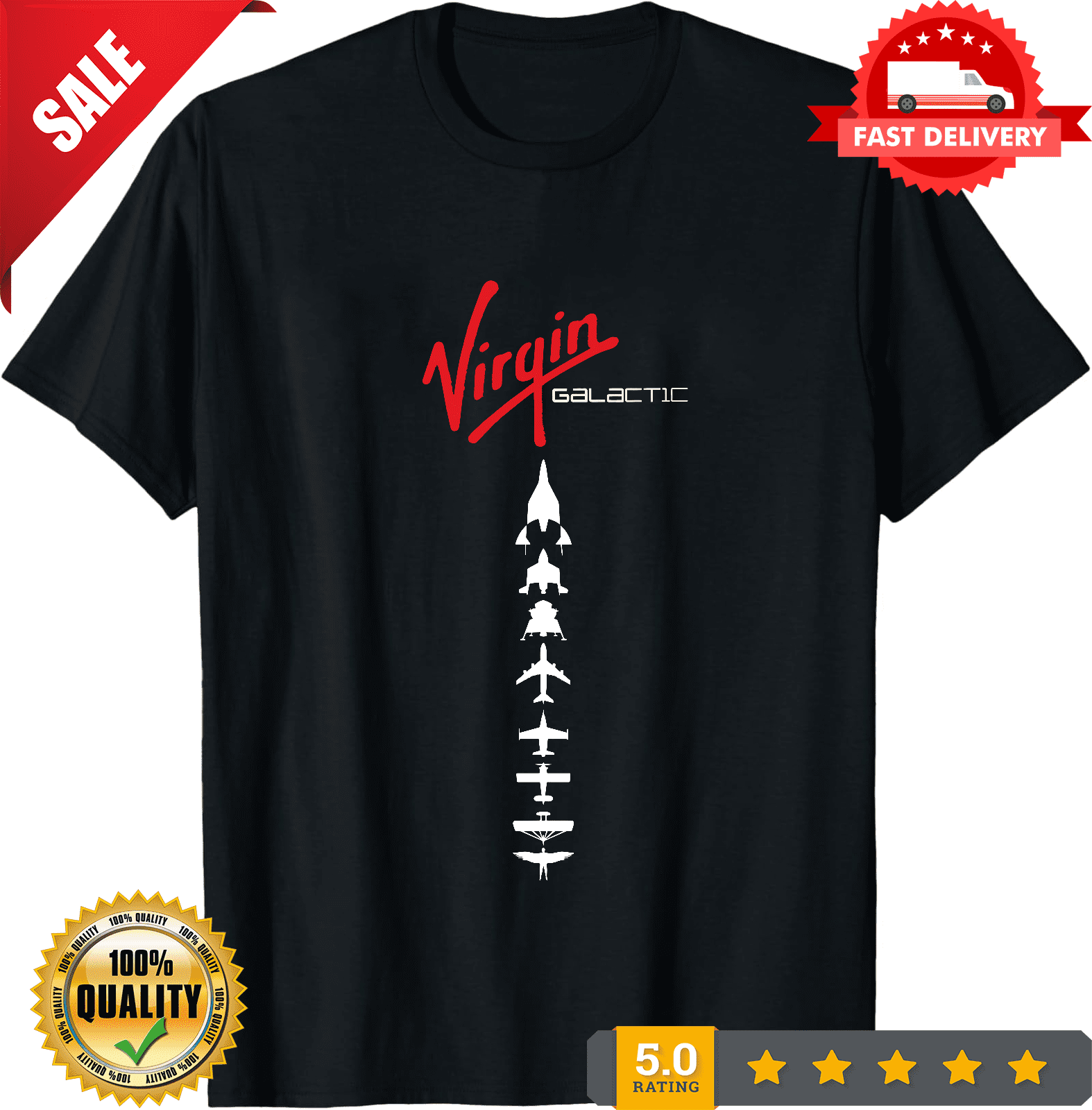 Virgin Galactic Dna Of Flight S to 5XL Made in the USA T-Shirt, LIMITED ...