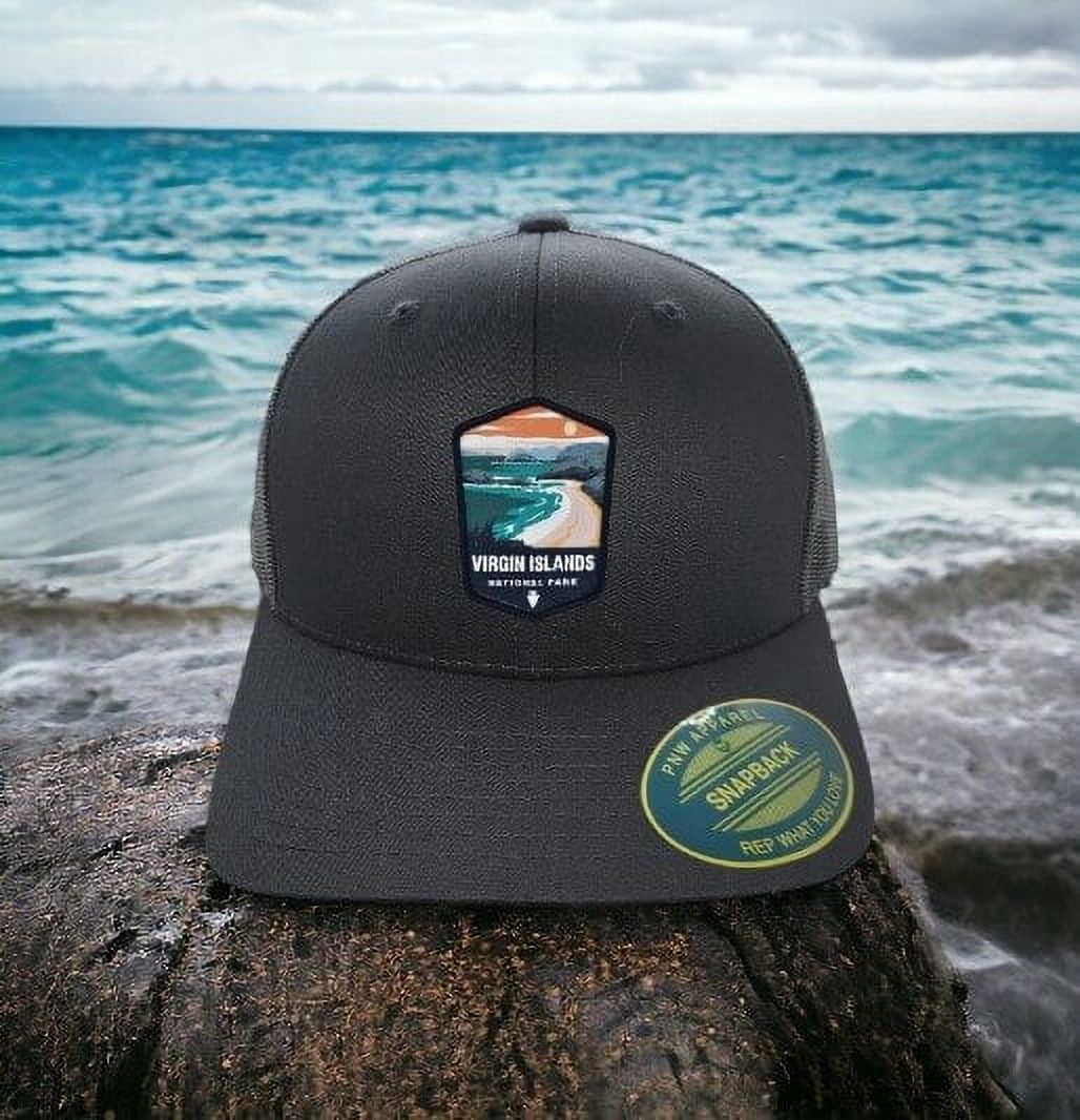 Virgin Islands National Park Snapback Hat - Black on Black Mesh ...