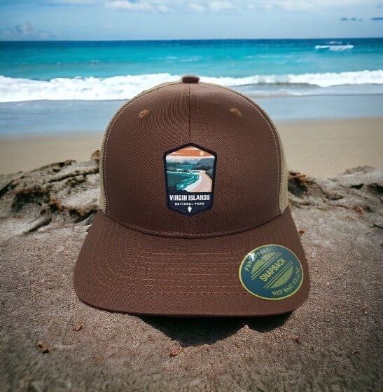Virgin Islands National Park Snapback Hat - Brown on Khaki - Walmart.com