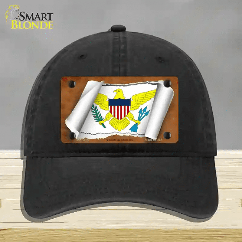 Virgin Islands US Flag Scroll Novelty License Plate Hat Unconstructed Cotton Black - Walmart.com