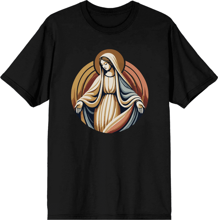 Virgin Mary Adult Black Crew Neck Short Sleeve Tee-Large - Walmart.com