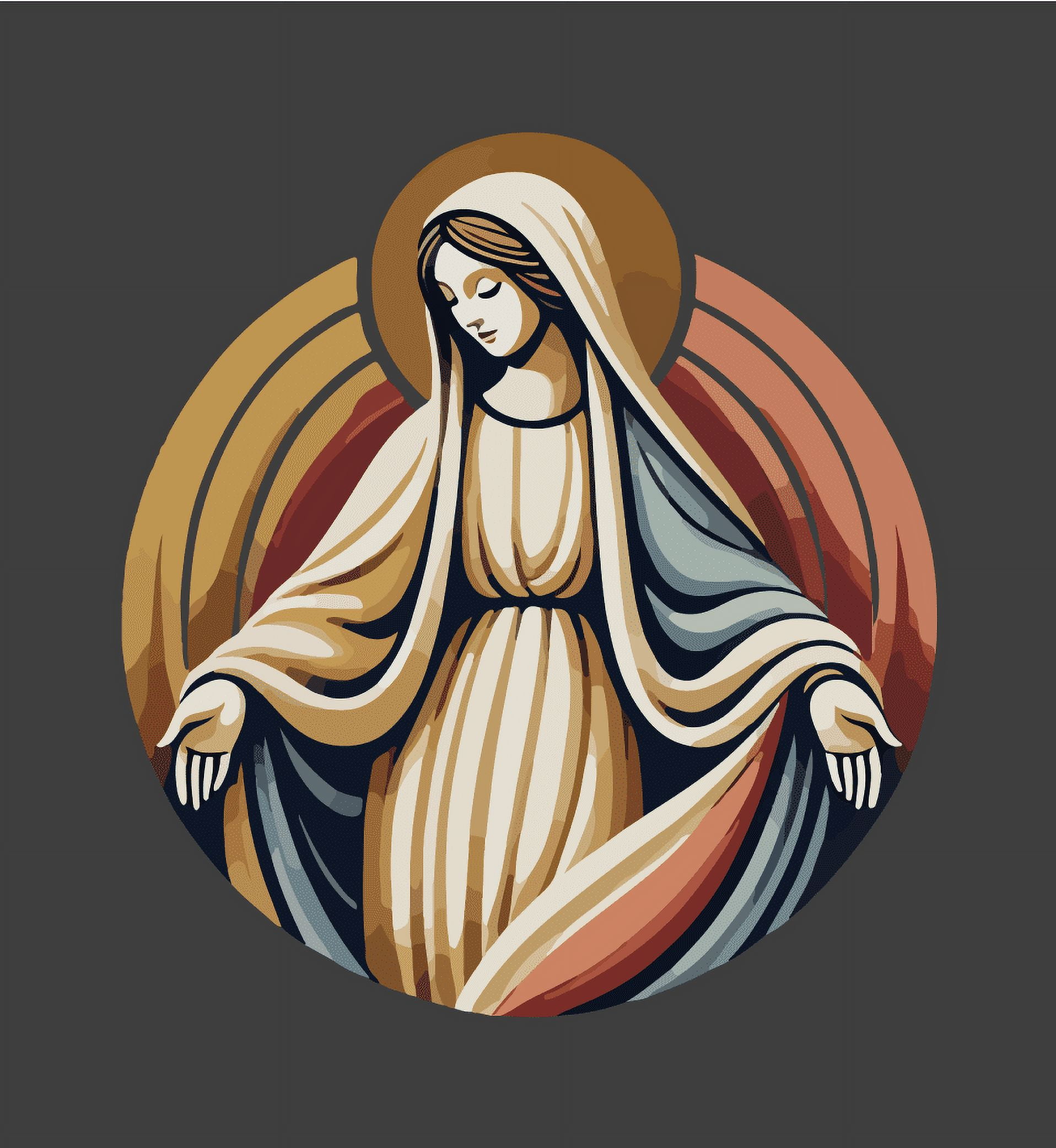 Virgin Mary Adult Charcoal Crew Neck Short Sleeve Tee-XS - Walmart.com
