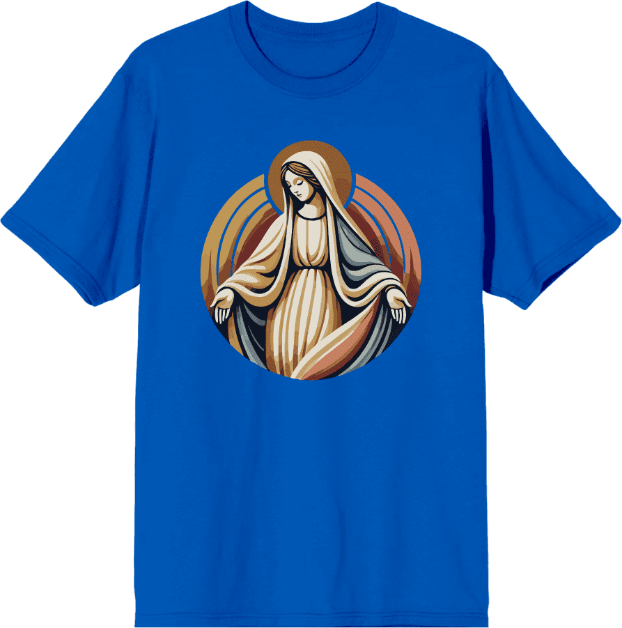 Virgin Mary Adult Royal Blue Crew Neck Short Sleeve Tee-XL - Walmart.com